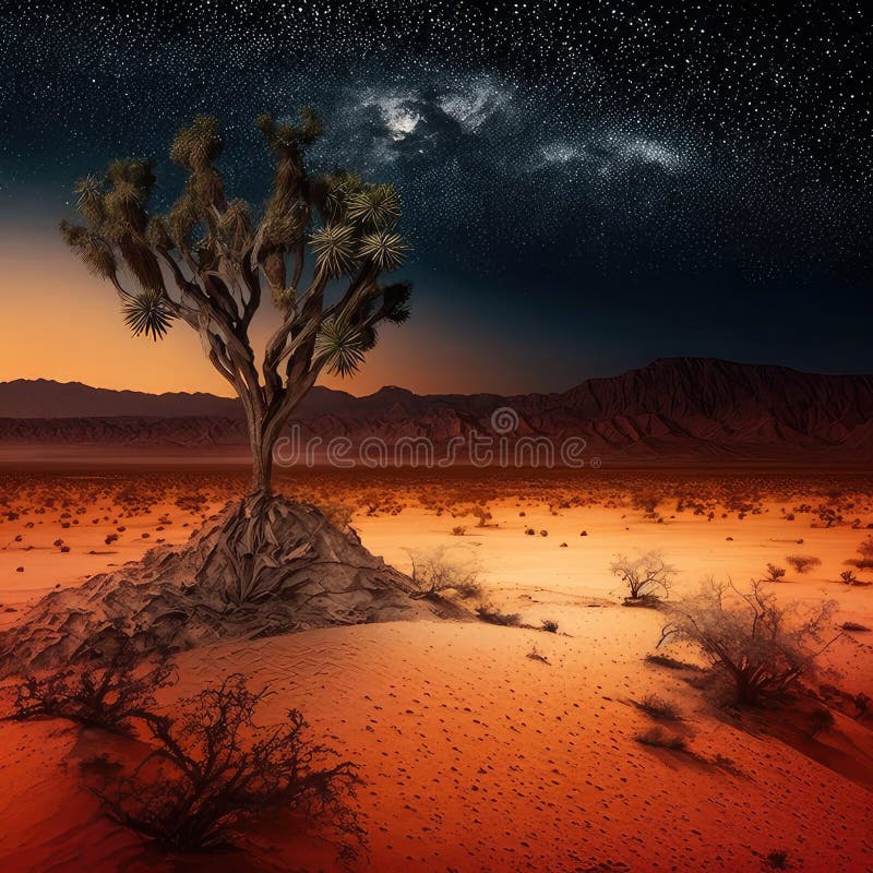 Desert Starry Night: Fictional Desert Landscapes Created in High ...