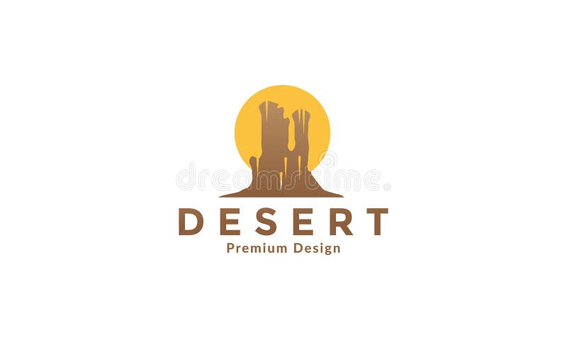 Desert Stone Hill Logo Vector Symbol Icon Design Illustration Stock ...