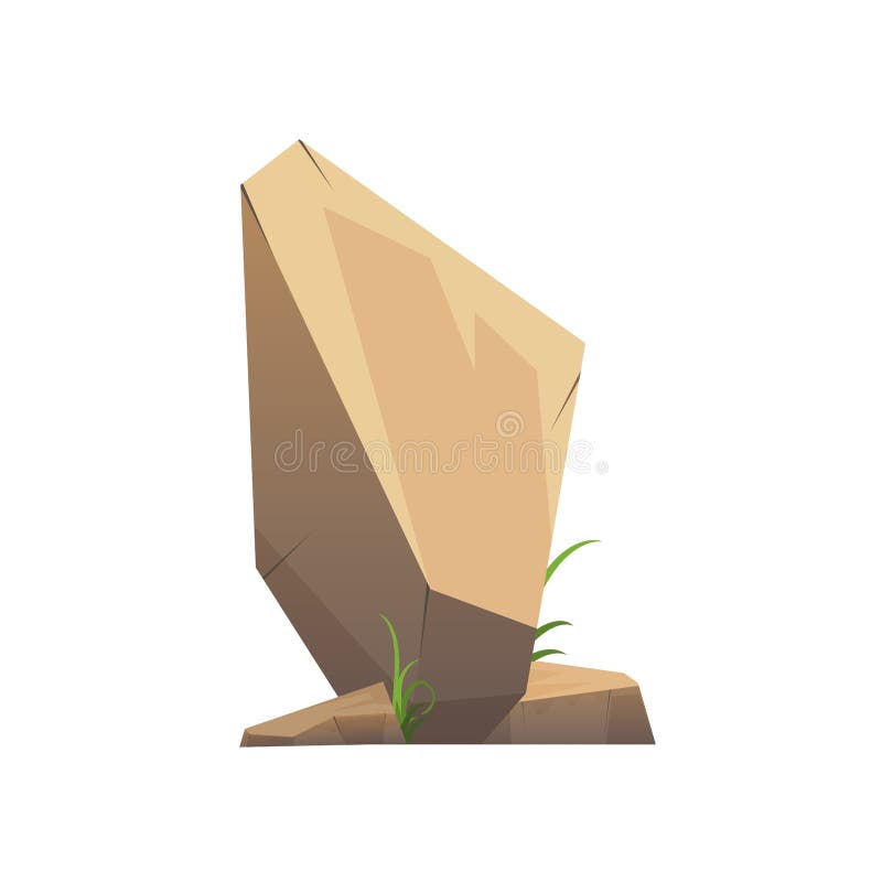 Desert Stone or Rock Isolated on White Background Stock Vector ...