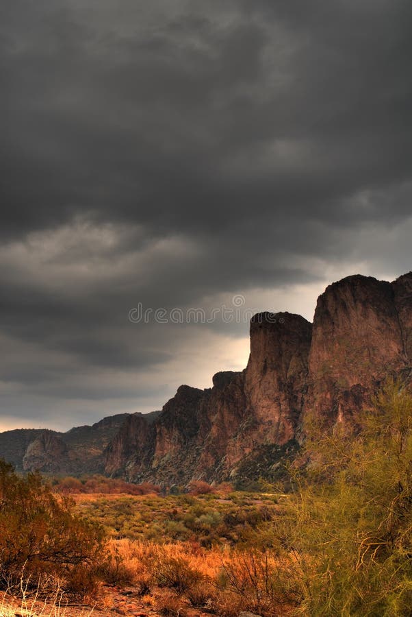 Desert Storm Approaching 12 Stock Image - Image of orange, dramatic ...