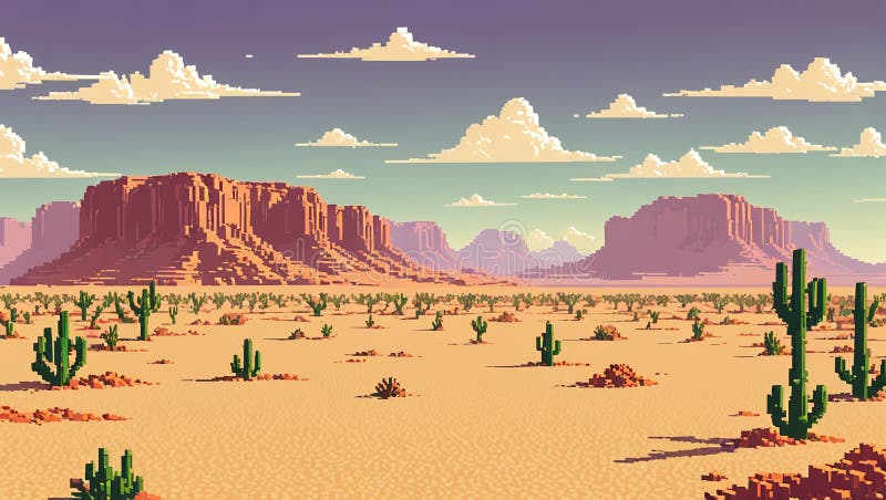 Desert Storm Pixelated Windy Landscape Stock Illustration ...