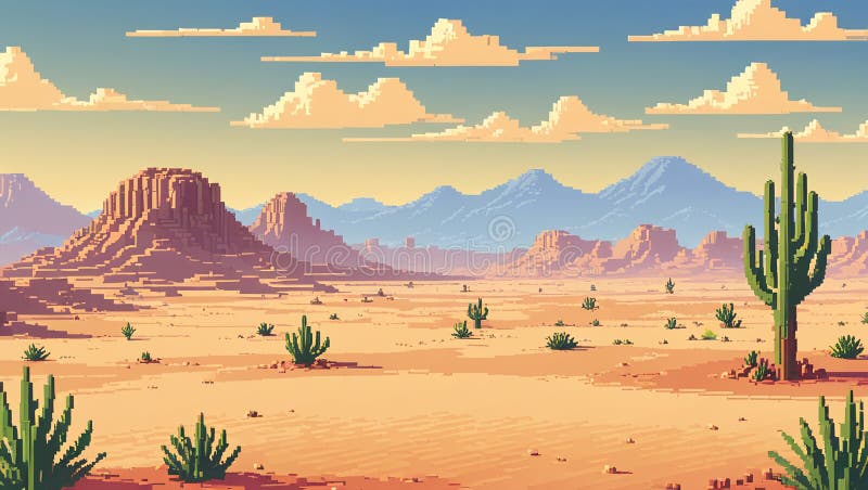 Desert Storm Pixelated Windy Landscape Stock Illustration ...