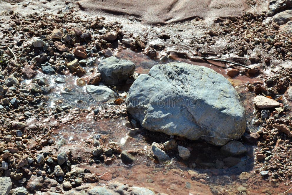 Desert Stream with Rock stock photo. Image of outside - 85393850