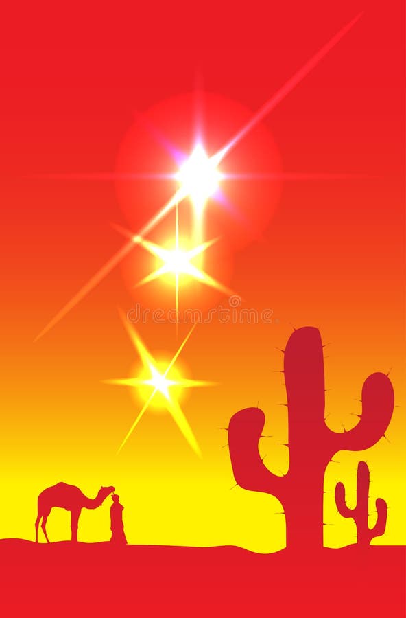 Desert sun stock vector. Illustration of cactus, animal - 23224953