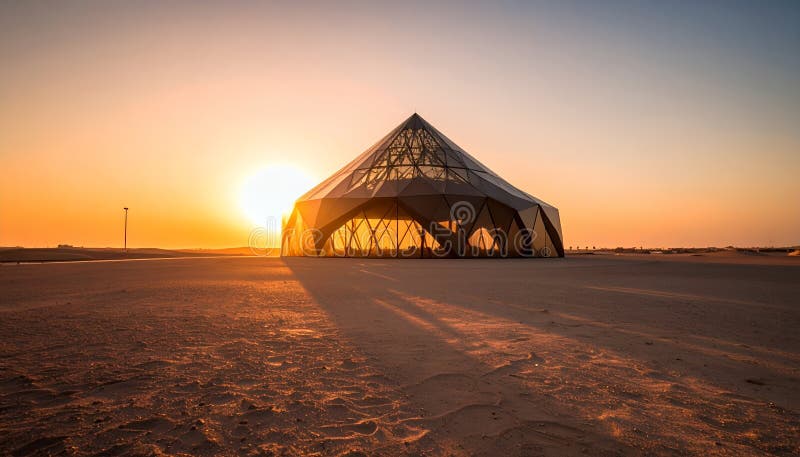 Desert Sunrise Pavilion stock photo. Image of landscape - 392286864