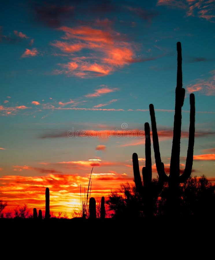 Arizona Sunset stock image. Image of clouds, desert, evening - 2112079