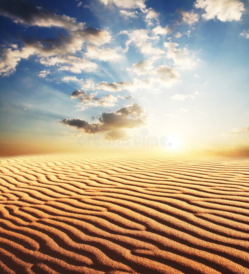 Desert on sunset stock image. Image of footprints, natural - 6932871