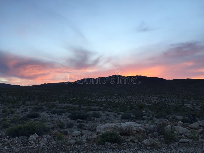 Desert Sunset stock photo. Image of night, lasvegas, desert - 70067128