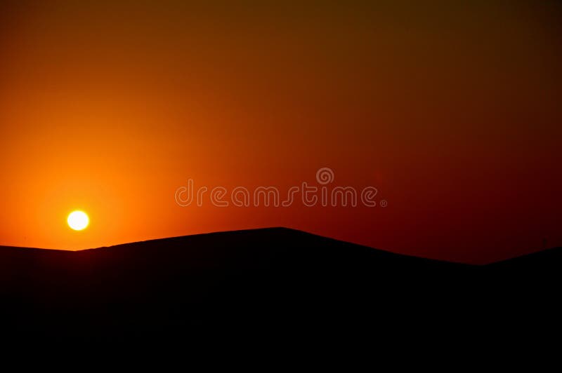 Desert Sunset stock image. Image of black, desert, dunes - 51434653