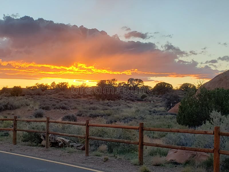 Desert sunset in Utah stock image. Image of field, morning - 234120843
