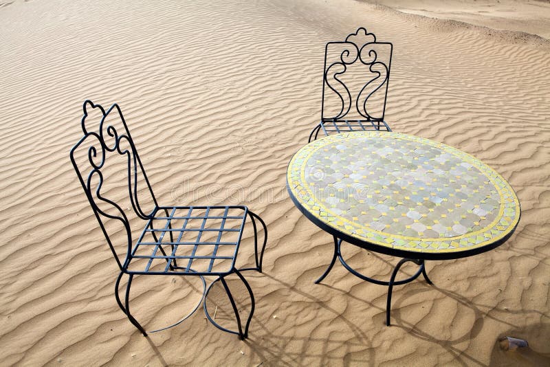 Desert tables and chairs stock photo. Image of nature - 26819522