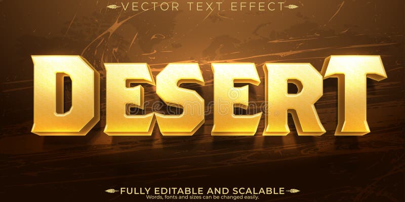Desert Text Effect, Editable Sand and Egypt Text Style Stock ...