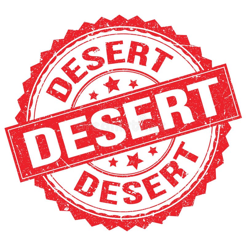 DESERT Text on Red Round Stamp Sign Stock Illustration - Illustration ...