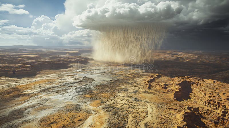 Desert Thunderstorm Aerial View Stock Illustration - Illustration of ...