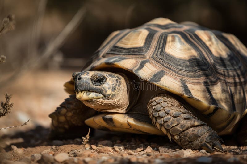Desert Tortoise Basking in the Sun on Its Shell Stock Illustration ...