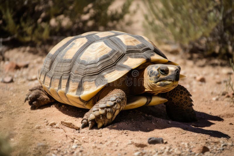 Desert Tortoise Basking in the Warm Sun Stock Image - Image of reptile ...