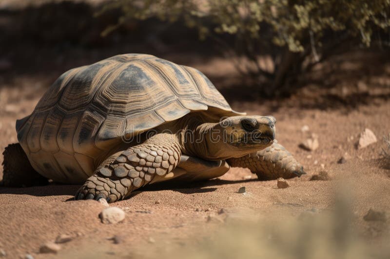Desert Tortoise Basking in the Warm Sun Stock Photo - Image of ...