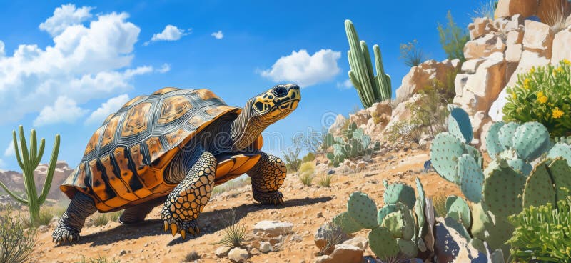 Golden Tortoise Arid Desert Landscape Stock Photos - Free & Royalty ...