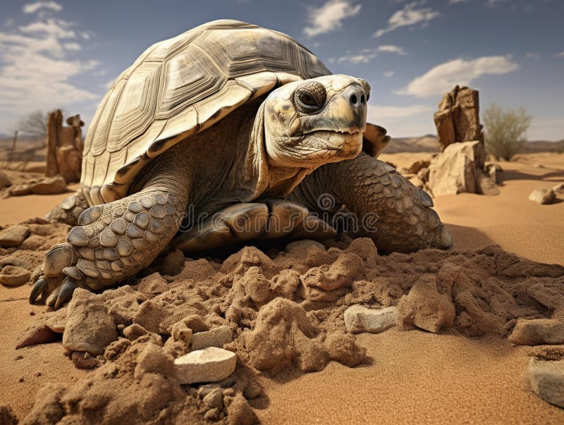Ai Generated Illustration Wildlife Concept of Desert Tortoise Stock ...