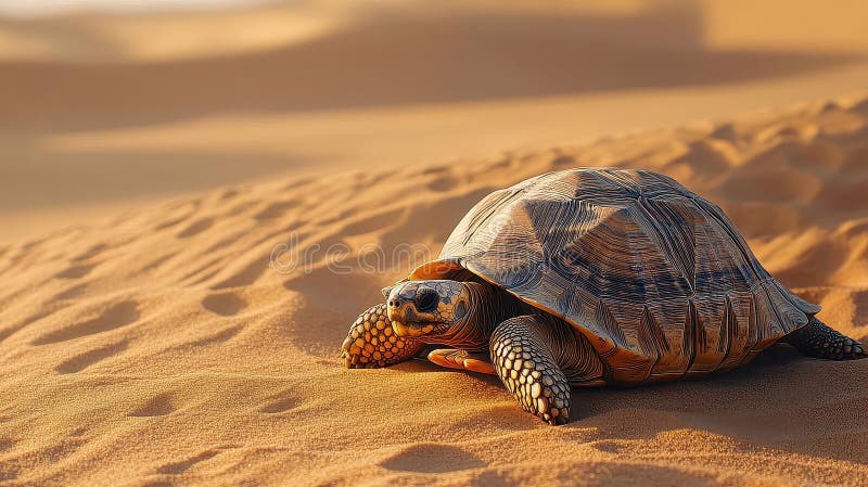 Desert Tortoise in Sand Dunes Stock Illustration - Illustration of ...