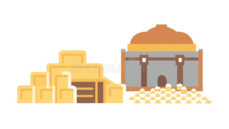 Desert Trading Post or Ancient Settlement, Historical Commerce, Vector ...