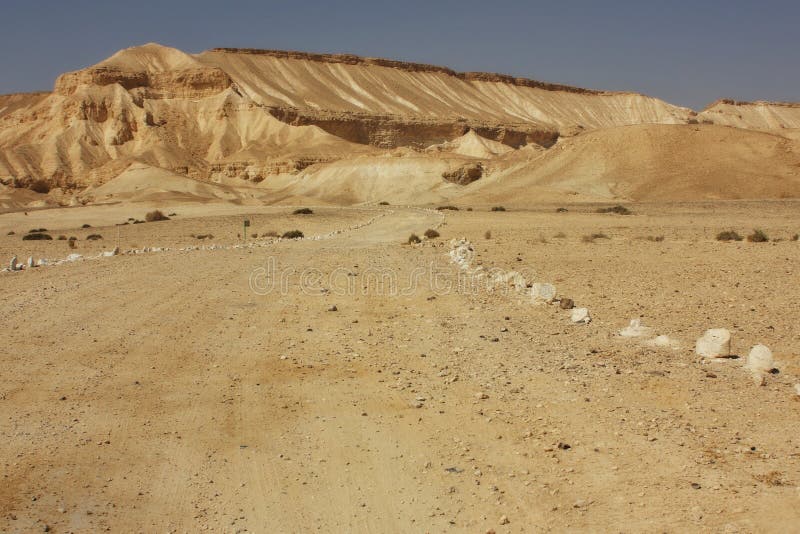 Desert trail stock image. Image of landscape, negev, drive - 17728159