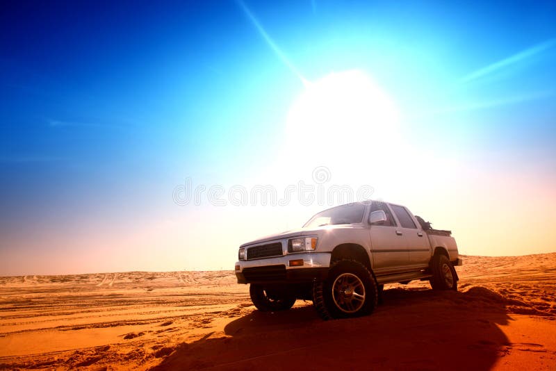 Desert truck stock photo. Image of power, gold, landscape - 8150360