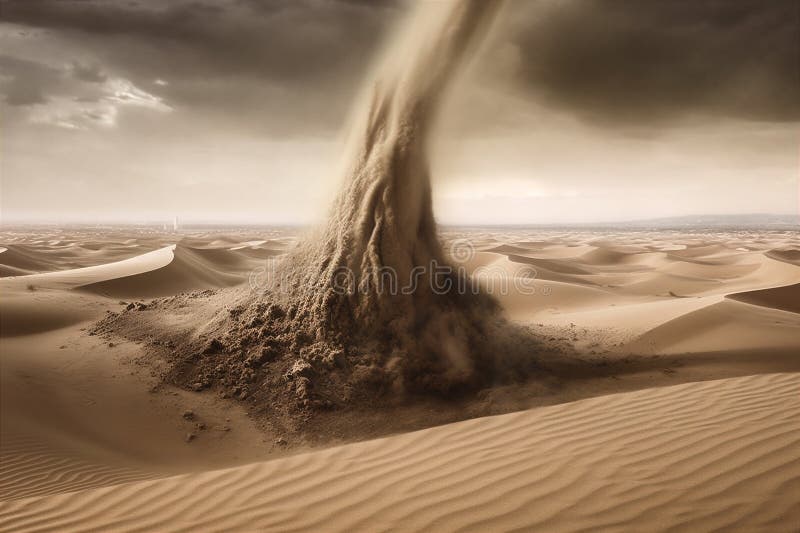 Desert Twister Sand Tornado. AI Generated. Stock Illustration ...