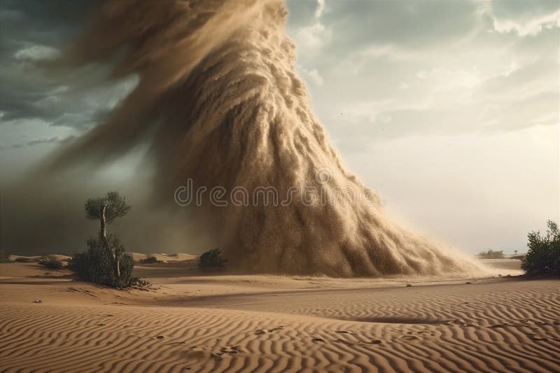Desert Twister Sand Tornado. AI Generated. Stock Illustration ...