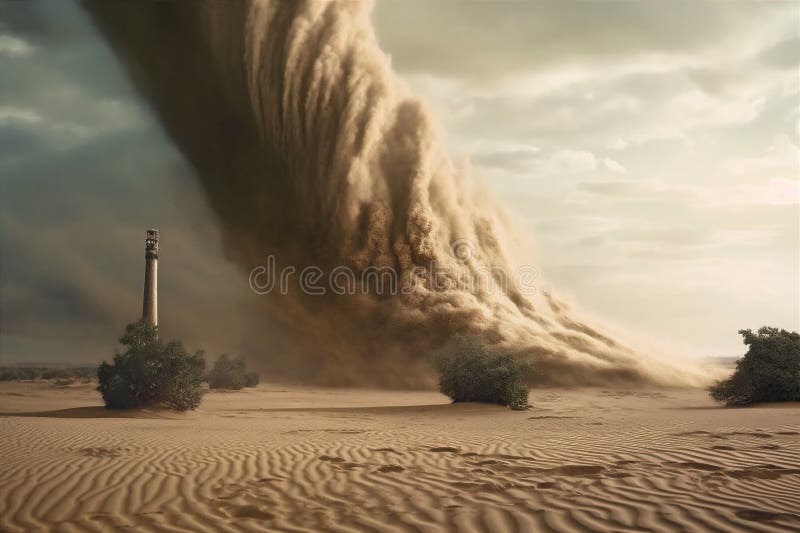 Desert Twister Sand Tornado. AI Generated. Stock Illustration ...