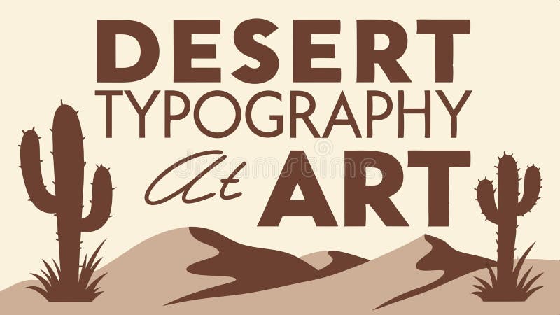 Desert Typography Art, Artistic Text in Vector Design Vector Design ...