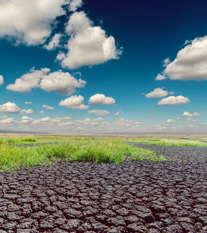 Desert Under Dramatic Sky and Low Clouds Stock Image - Image of grunge ...