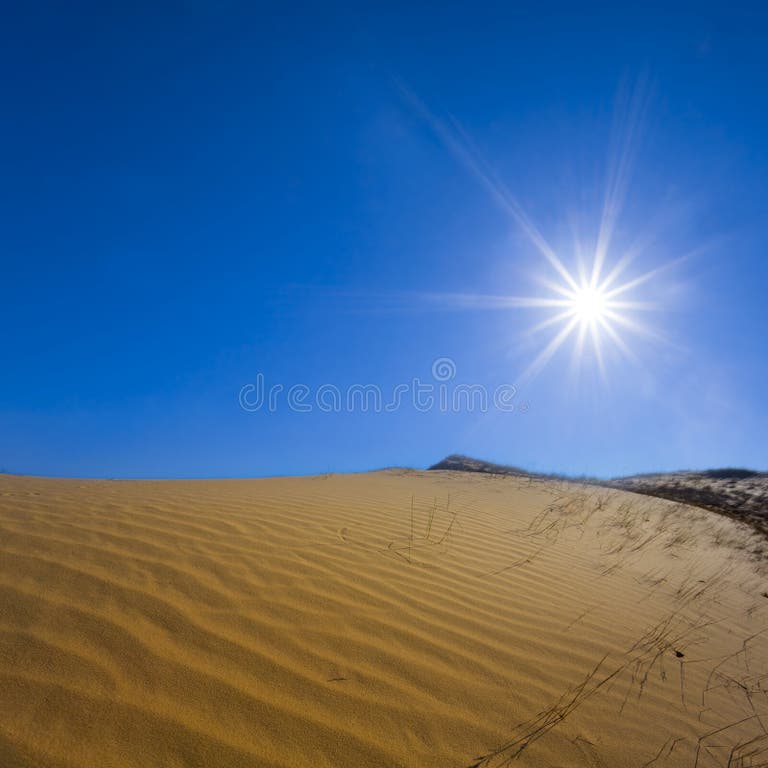 Desert Under a Sparkle Sun at the Hot Day Stock Photo - Image of ...