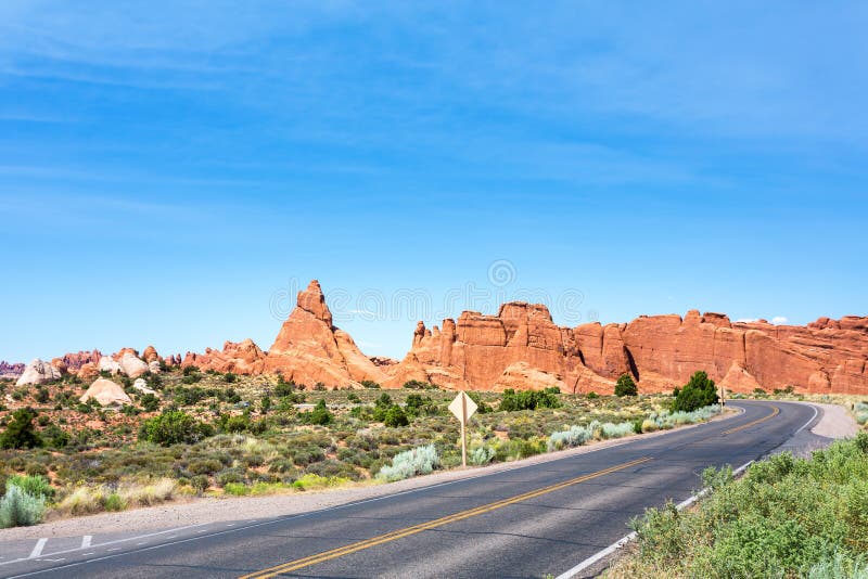 Desert valley road. stock image. Image of adventure, scenic - 84940963
