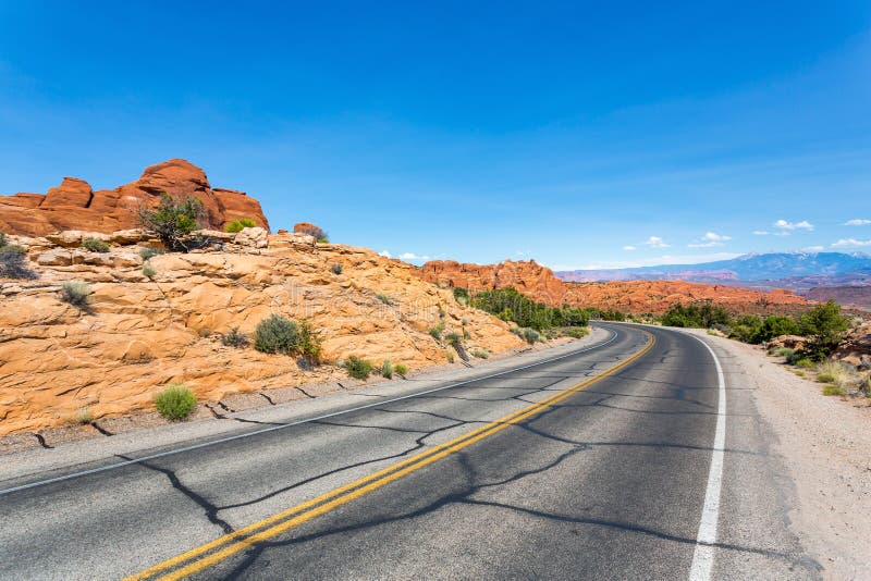 Desert valley road. stock image. Image of scene, country - 85363431