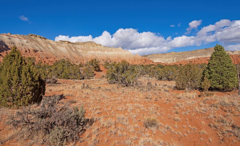 Desert Valley Surrounded by Dramatic Ridges Stock Image - Image of utah ...