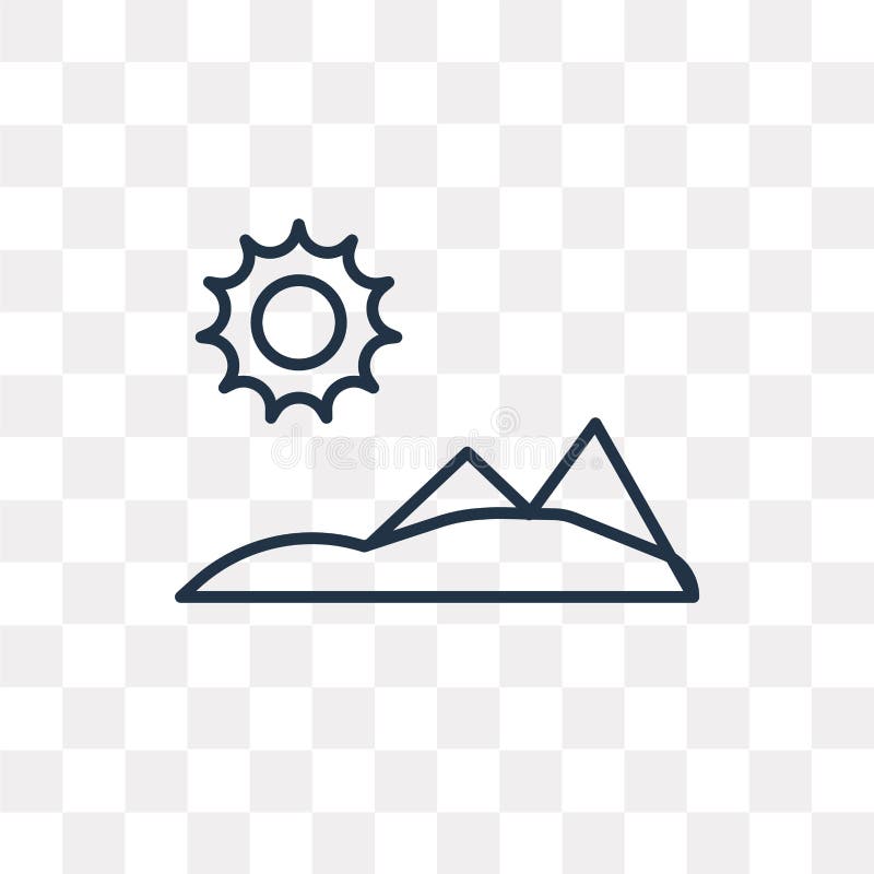Desert Vector Icon Isolated on Transparent Background, Linear De Stock ...