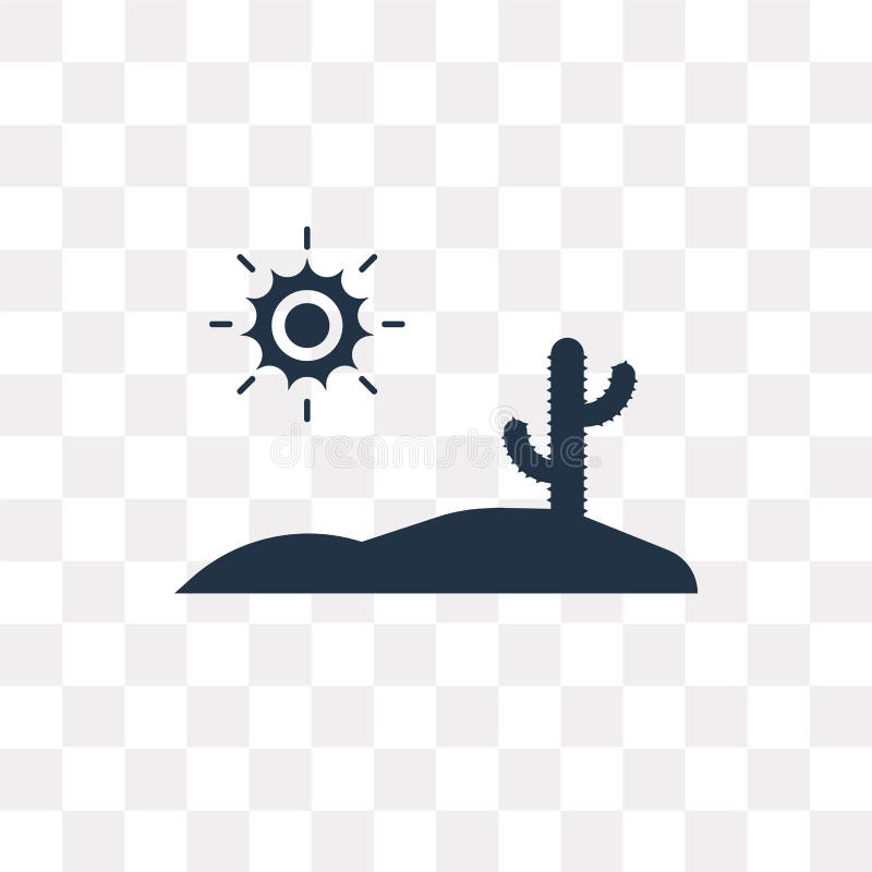 Desert Vector Icon Isolated on Transparent Background, Linear De Stock ...