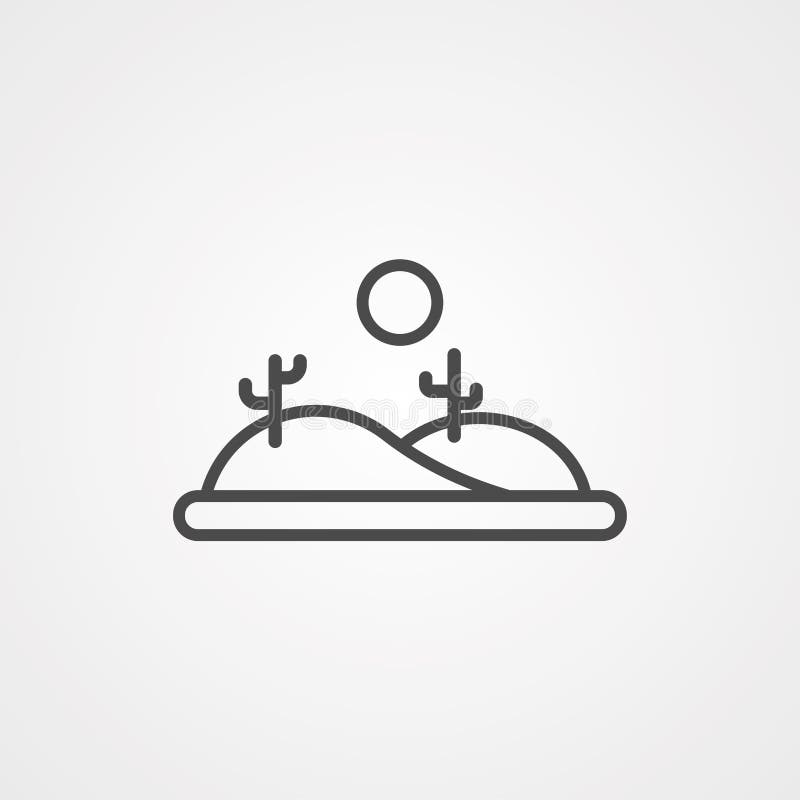 Desert Vector Icon Sign Symbol Stock Illustration - Illustration of ...