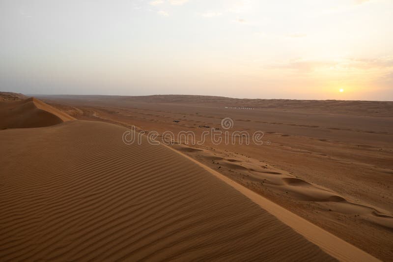 Desert View at Sunset in Oman Stock Photo - Image of sunrise, arabic ...