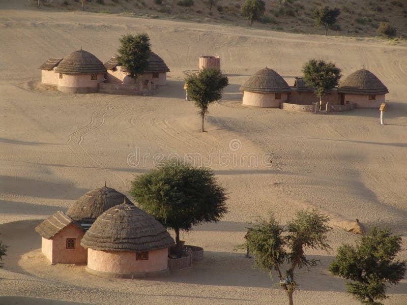 Desert Village, Rajasthan, India Stock Image - Image of dunes, khuri ...