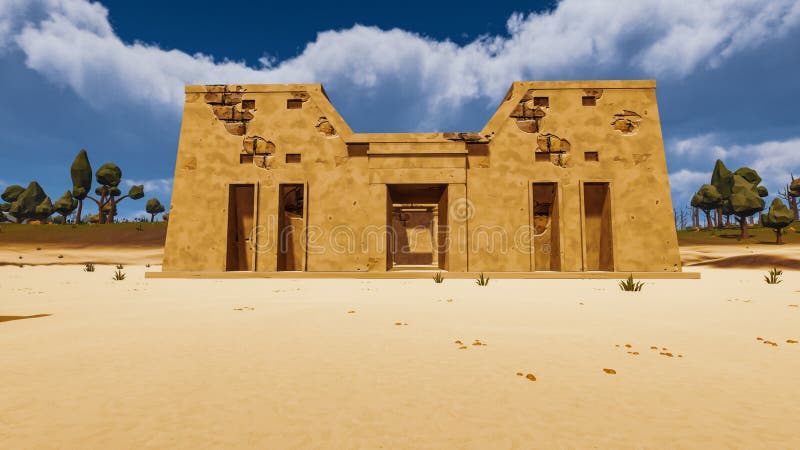 A Desert Village in a Virtual World a Computer Designed 3d Render ...