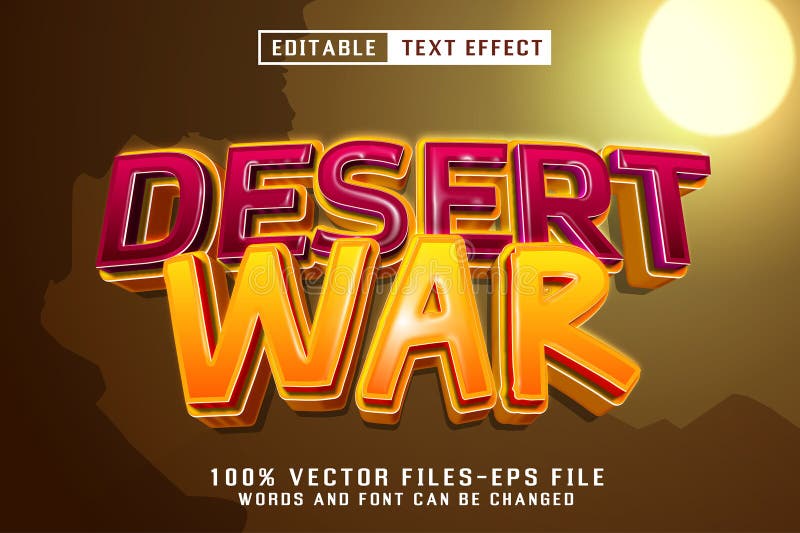 Desert War Editable Text Effect Stock Vector - Illustration of vect ...