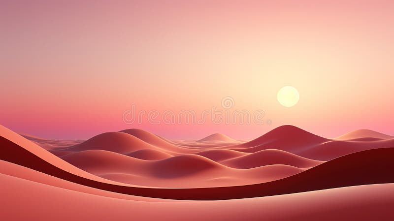 Desert Waves Landscape Abstract Red Color Background Stock Illustration ...