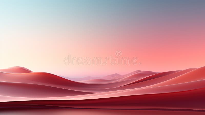 Desert Waves Landscape Abstract Red Color Background Stock Illustration ...