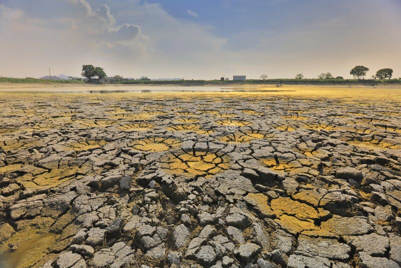 Desert with Wet Place on it, Tai Sang Wai Stock Image - Image of ...