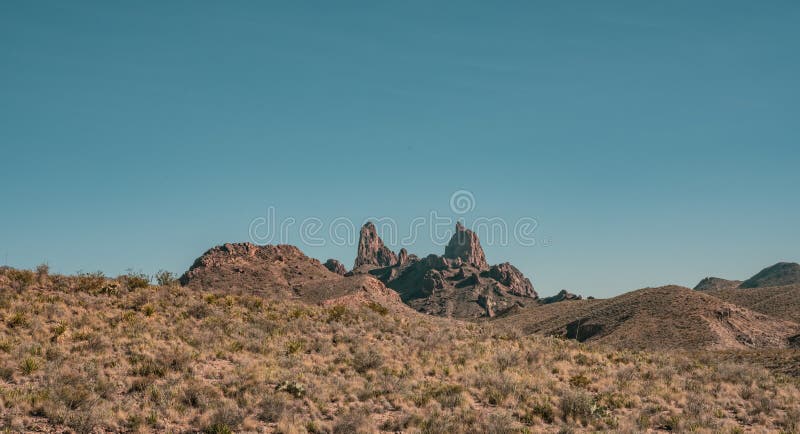 Desert Wilderness Around the Mule Ears Landmark Stock Photo - Image of ...