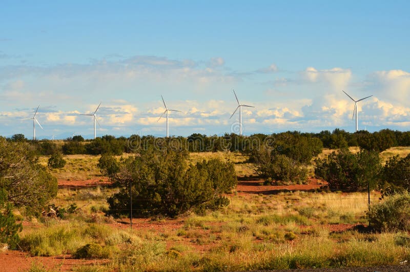 Desert Wind Farm stock photo. Image of nature, generator - 272094648