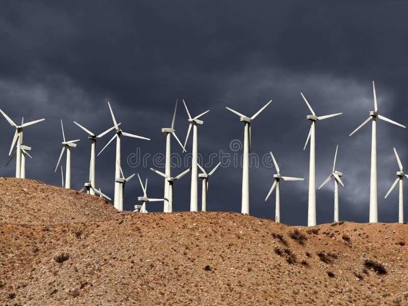 Wind Farm Near Palm Springs in Southern California Stock Image - Image ...