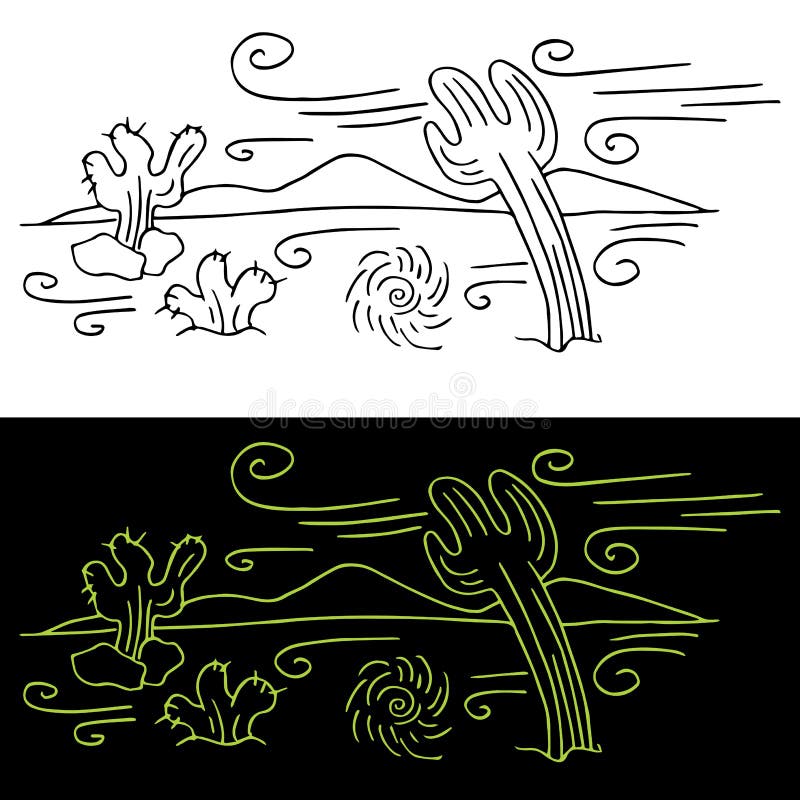 Desert Wind stock vector. Illustration of cactus, clip - 40839194